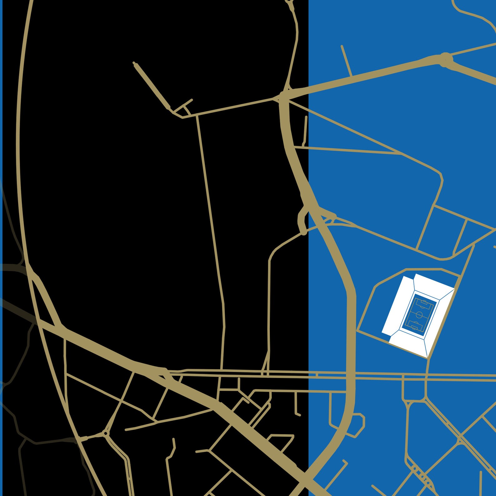 San Siro Stadium, Stadium Map Print, Inter Milan Street Map, Football ...