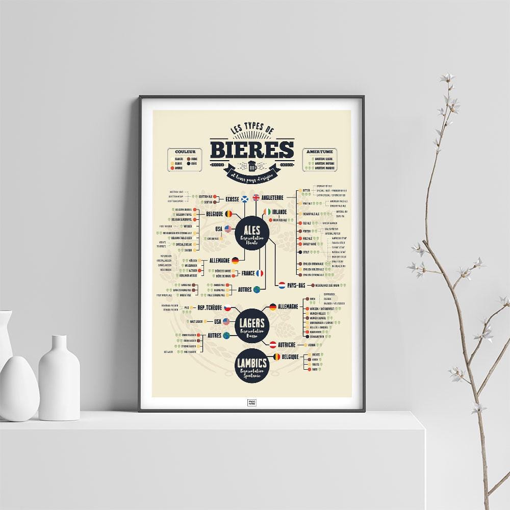 Beer Poster : the 73 Different Types of Beers in the World (FR) - Etsy