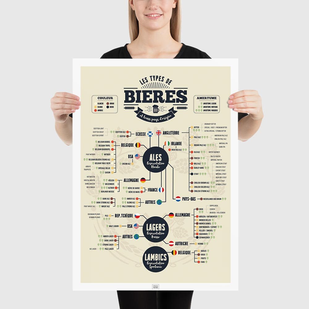 Beer Poster : the 73 Different Types of Beers in the World (FR) - Etsy