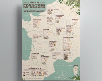 Map of France Cheese - Etsy