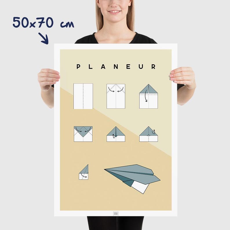 Origami Glider Plane Poster - Etsy