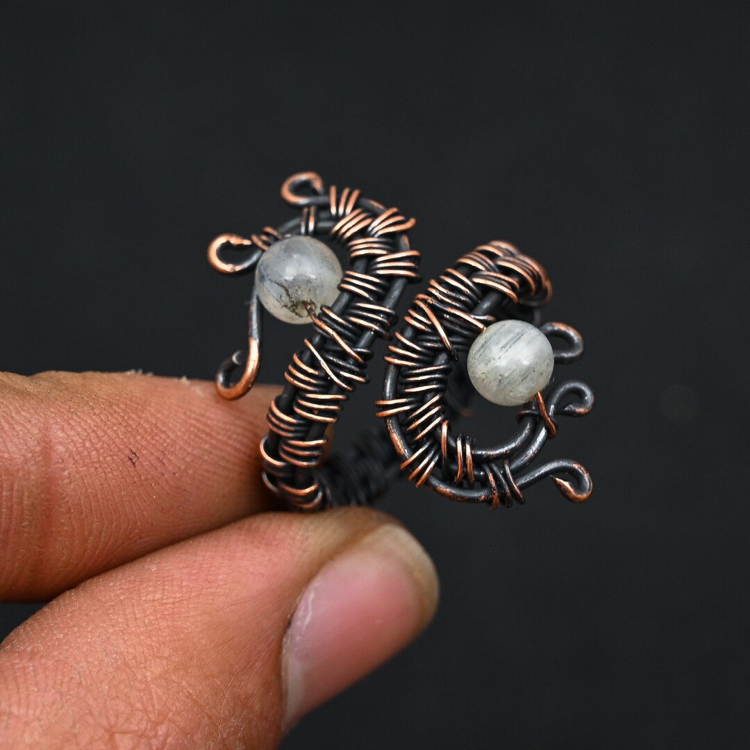 Moonstone Rings Copper Wire Wrapped Ring, Handmade Jewelry, Traditional ...