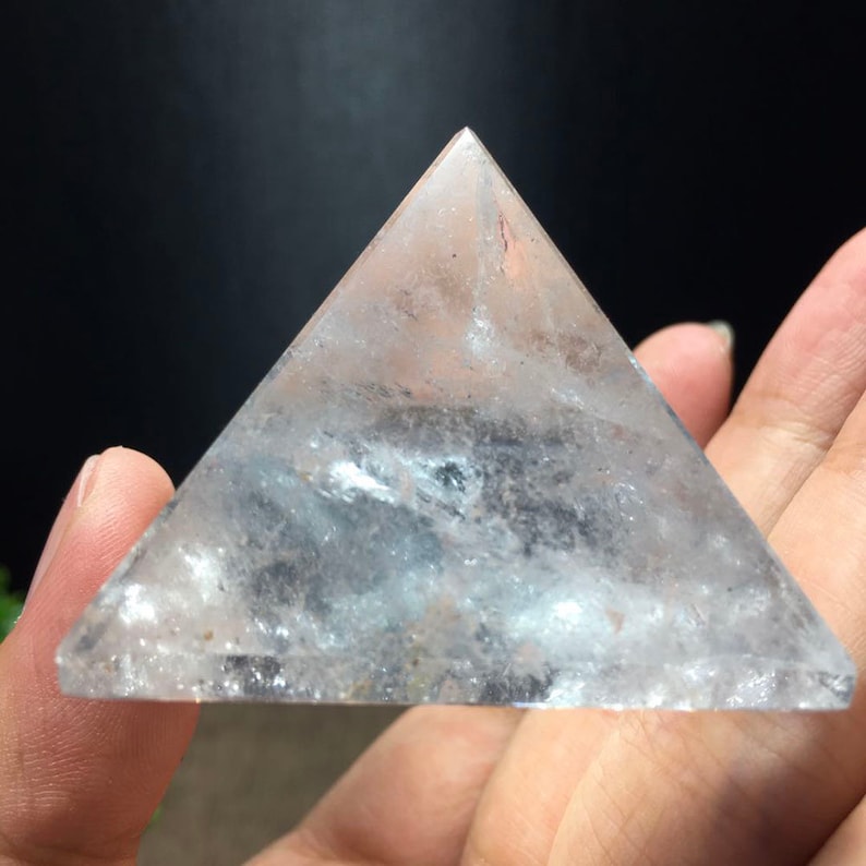 Clear Crystal Pyramid Natural Gemstone Healing Energy | Etsy