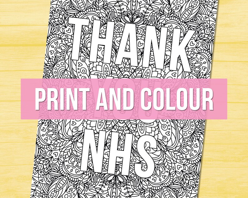 Thank You NHS Printable Colouring Page, Colouring Sheet, Adult ...