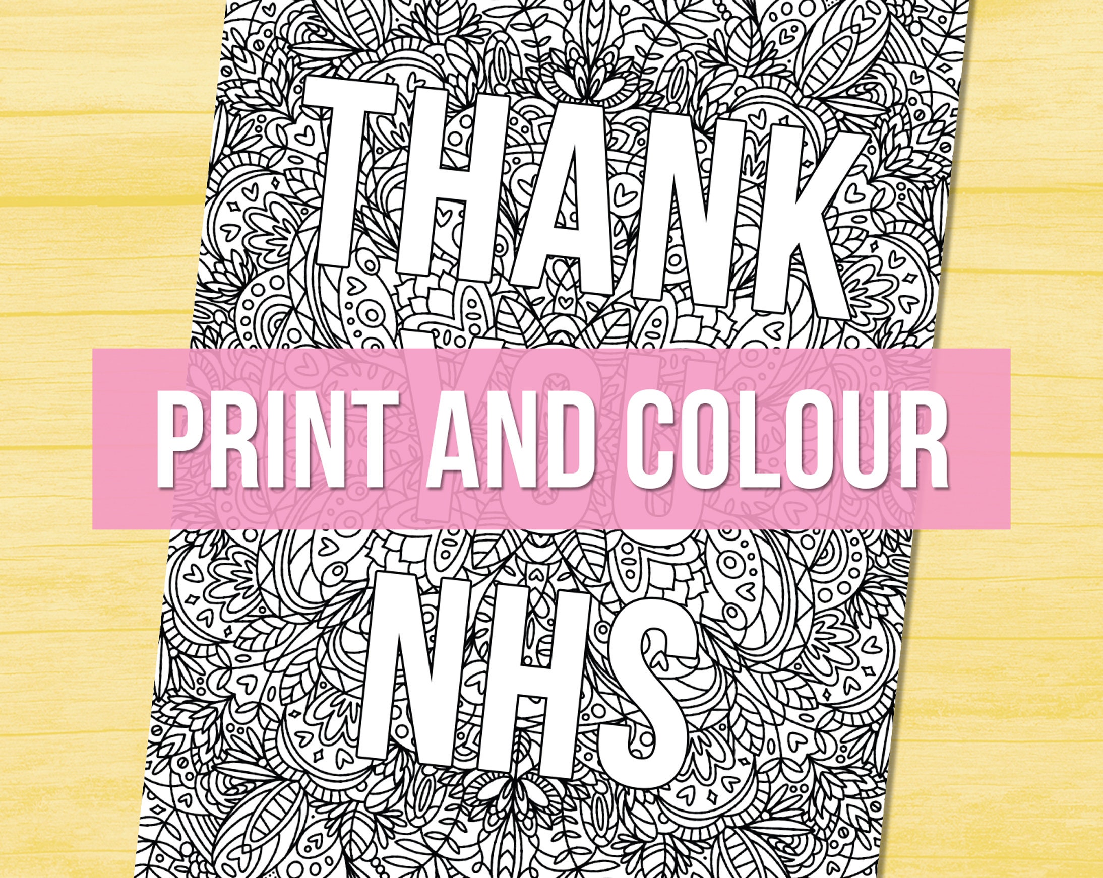 Thank You NHS Printable Colouring Page Colouring Sheet Adult - Etsy UK
