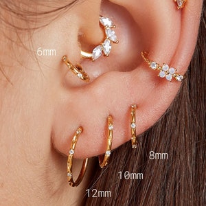 6,8,10,12mm Hinged Segment Ring 16G Conch Clicker, 316L Surgical Steel ...