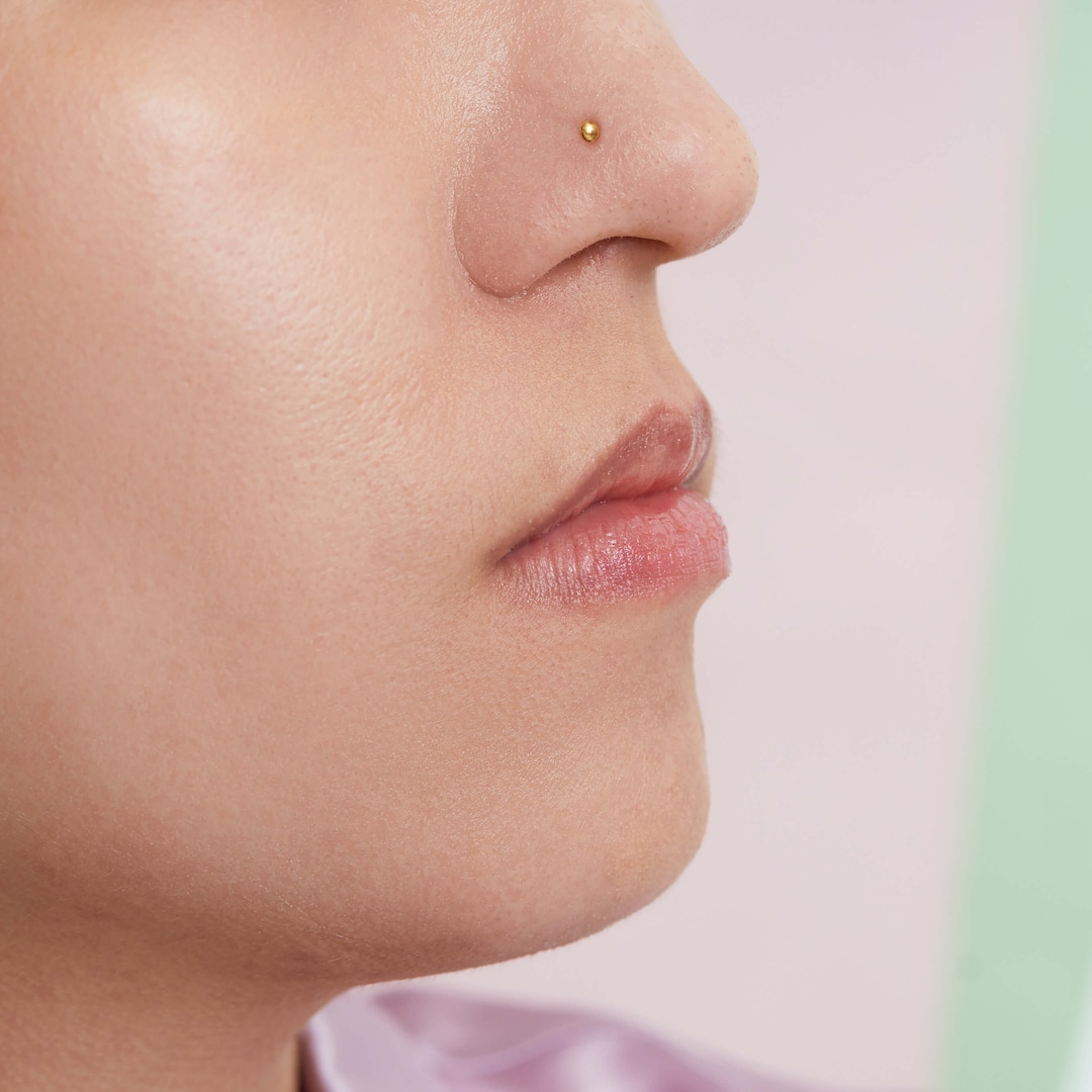 Half Ball Dome Nose Stud L Shape, Implant Grade ASTM F136 Titanium Nose ...