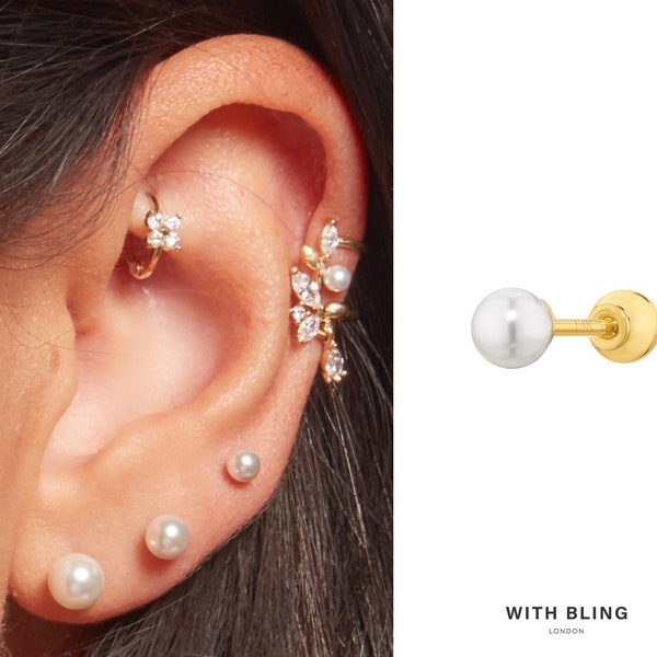 14k Gold Cartilage Earring - Etsy