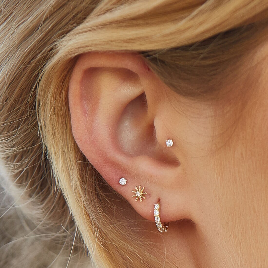 9K Solid Gold Textured Barbell 18G 6mm Length 9 Karat | Etsy UK