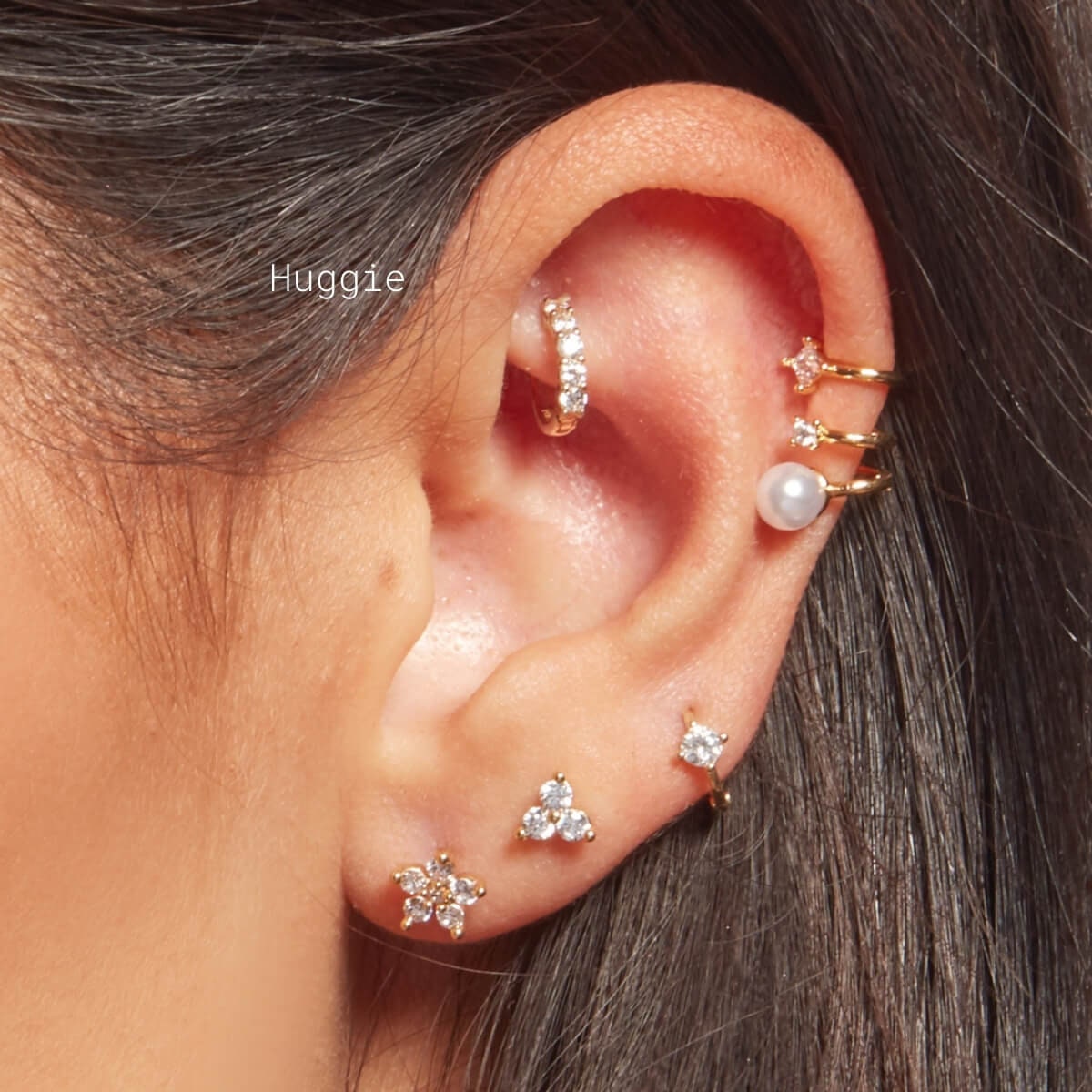 6mm 8mm Hoop White CZ Huggie Hoop Tragus Hoop Rook Hoop | Etsy UK