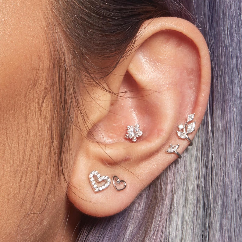 Starburst Earring Star Piercing Celestial Piercing Screw | Etsy