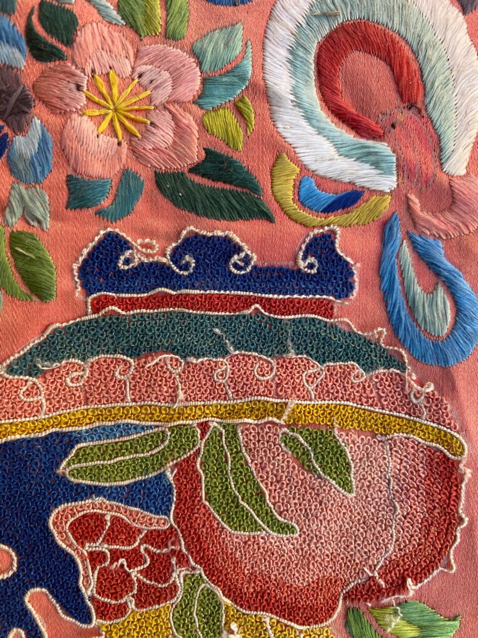 Ancient Chinese Embroidery in Antique Silk 17x88 Cm - Etsy New Zealand