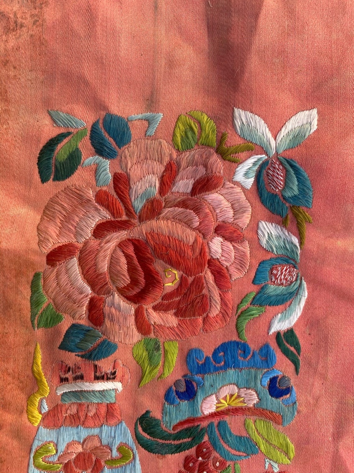 Ancient Chinese Embroidery in Antique Silk 17x88 Cm - Etsy New Zealand