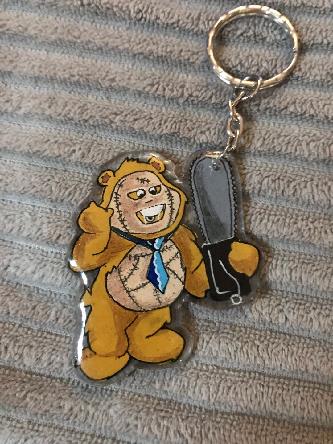 Handmade Scarebear Keychain in a Leather Face From Texas Chainsaw ...