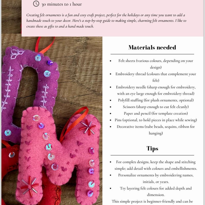 Felt Letters - Etsy