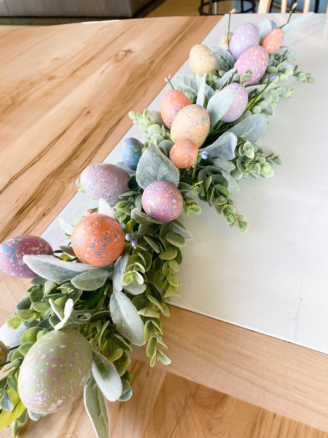 Easter Table Centerpiece Pastel Eggs Display Long Coffee - Etsy