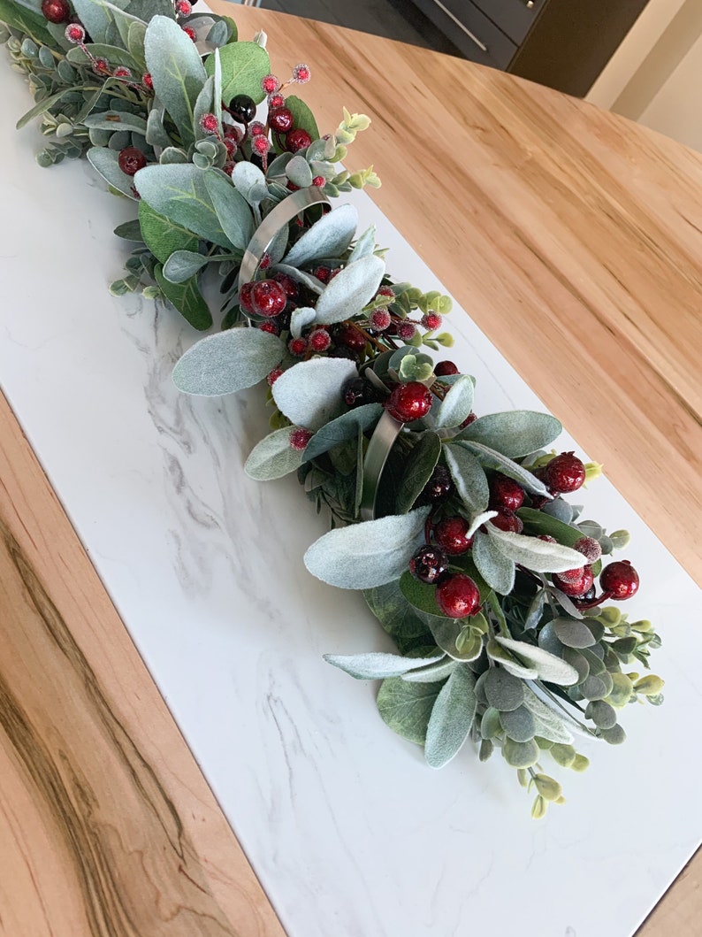 Christmas Centerpiece Long Table Decor Red Holly Berries - Etsy