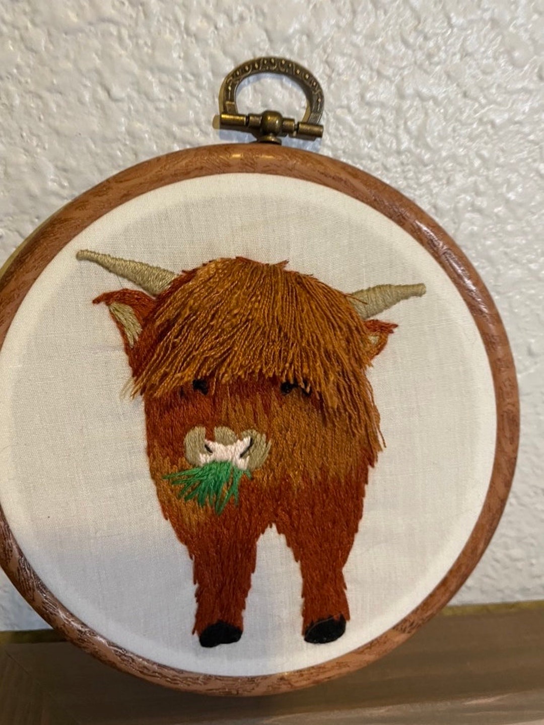 Handmade Embroidery Hoop // Highland Cow // Wall Hanging // Hoop Art - Etsy