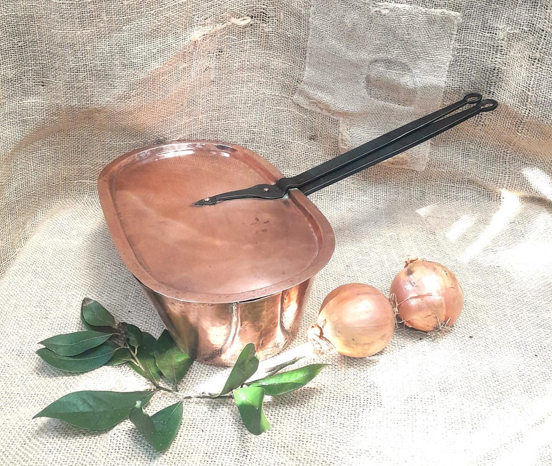 Antique French Copper Daubiere Pot With Lid: Large Casserole Cookware ...