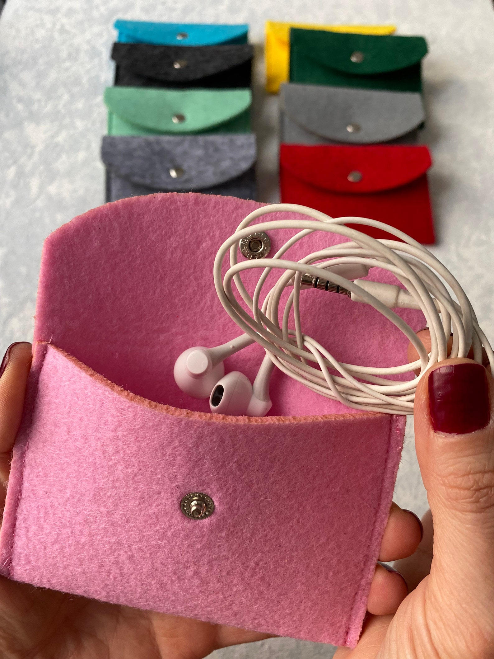 Felt Hand Bag ,wool Felt Hand Wallet, Wool Felt Personalized Buttoned ...