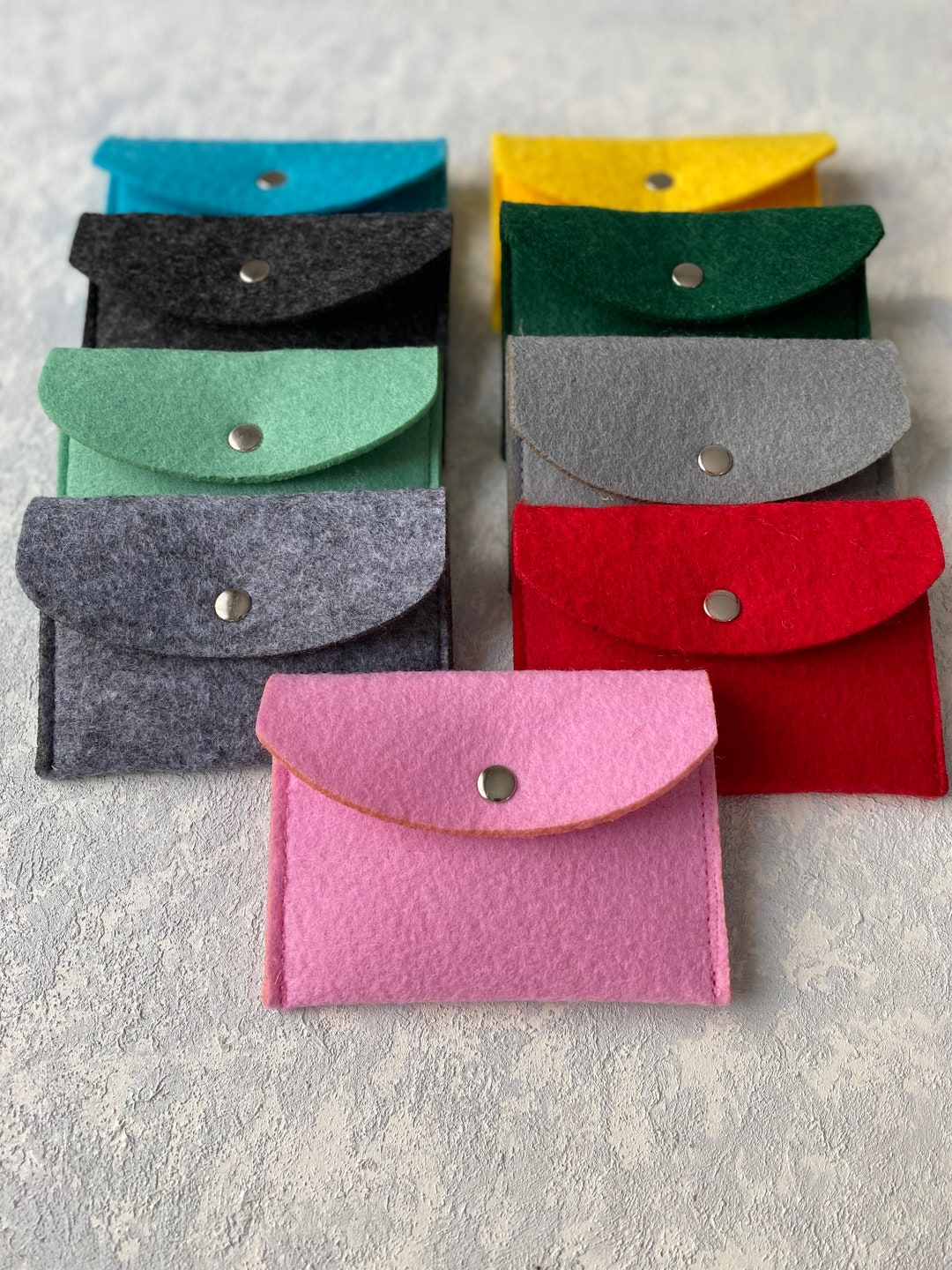 Felt Hand Bag ,wool Felt Hand Wallet, Wool Felt Personalized Buttoned ...