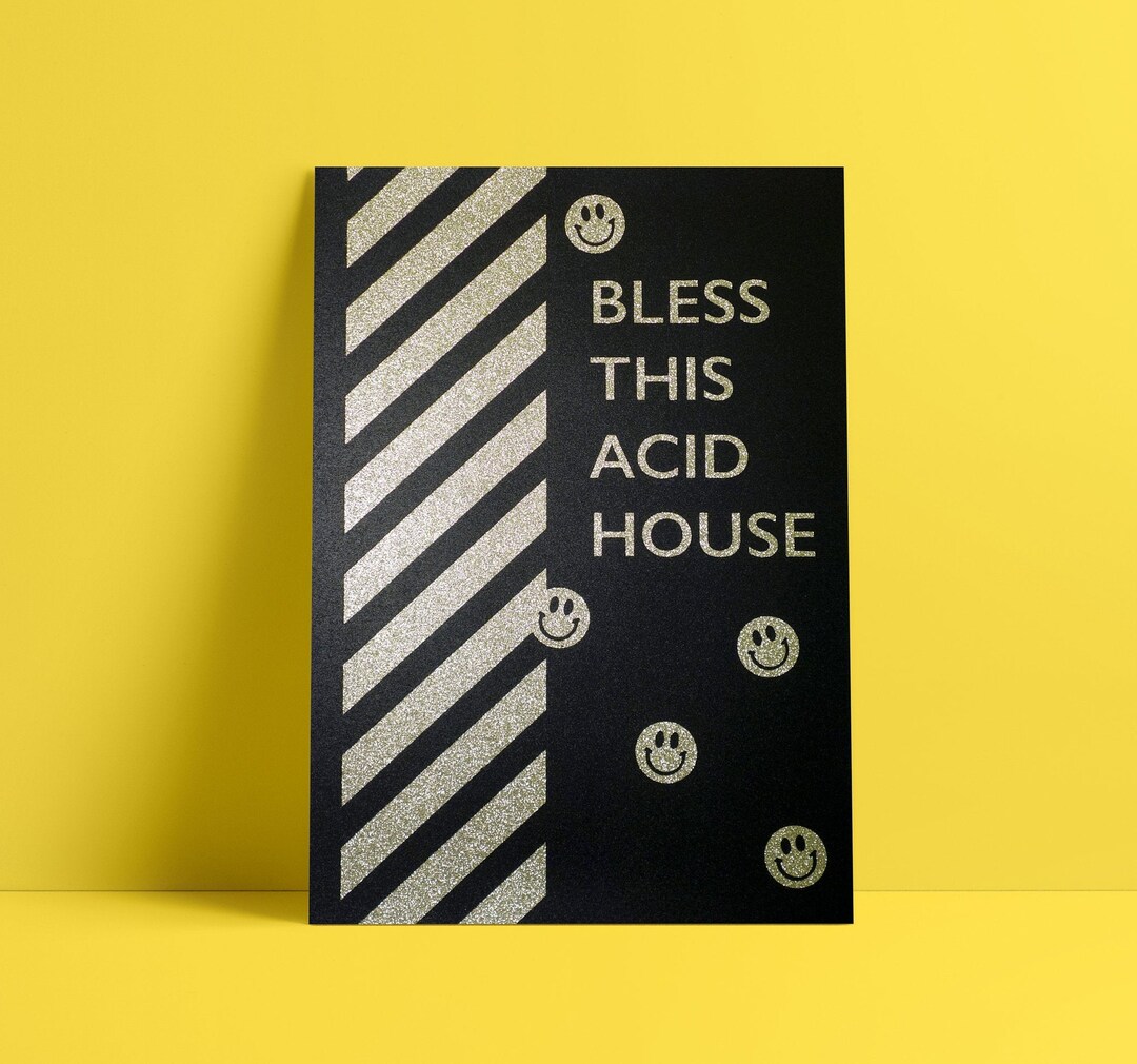 Bless This Acid House Screenprint - Etsy