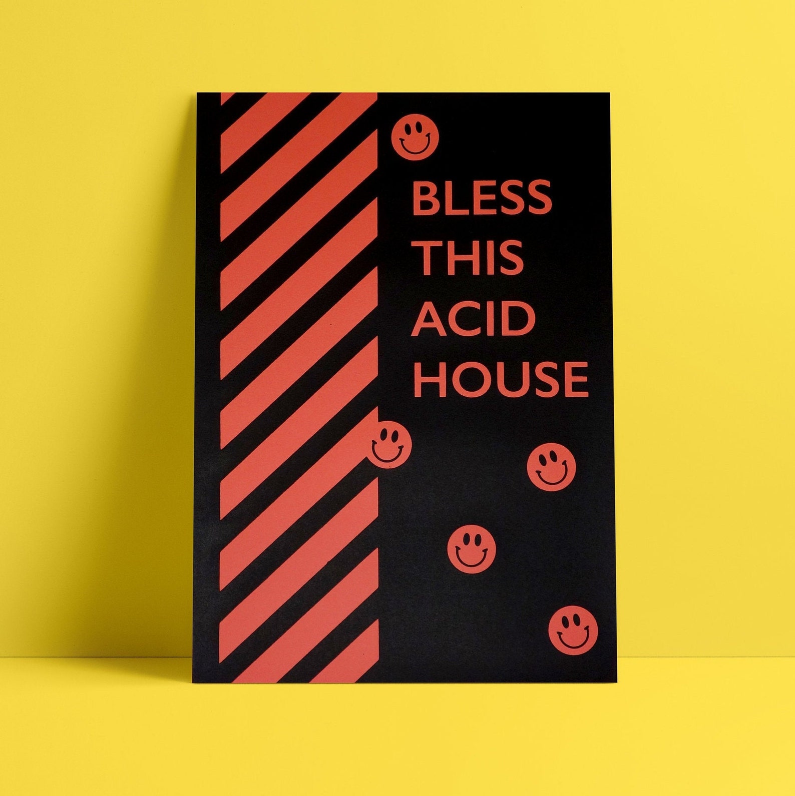Bless This Acid House Screenprint - Etsy