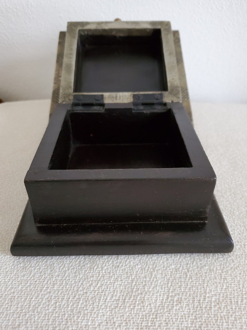 Christian Keepsake Box Wood With Hammered Metal Top Embossed With ...