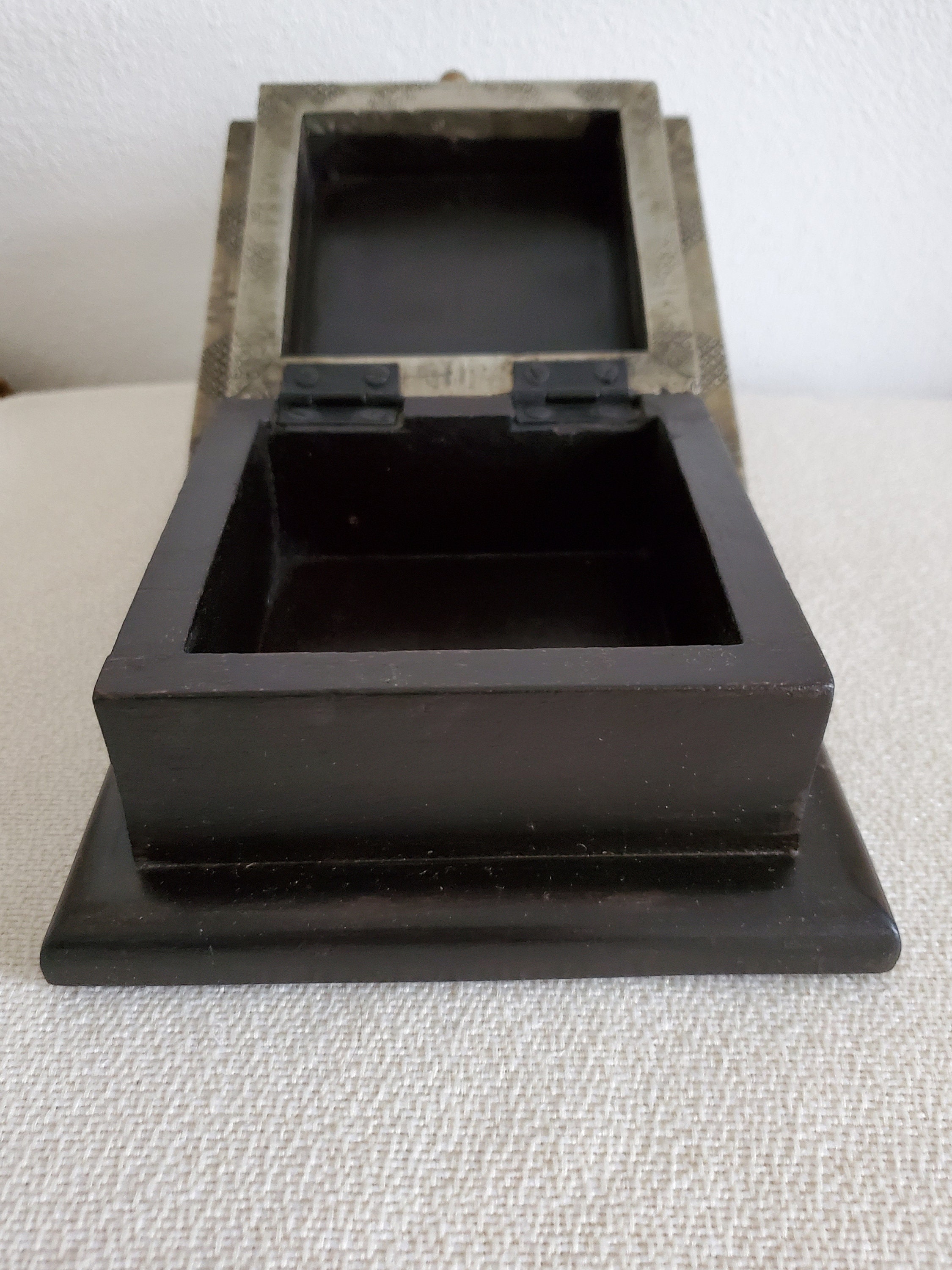 Christian Keepsake Box Wood With Hammered Metal Top Embossed With ...