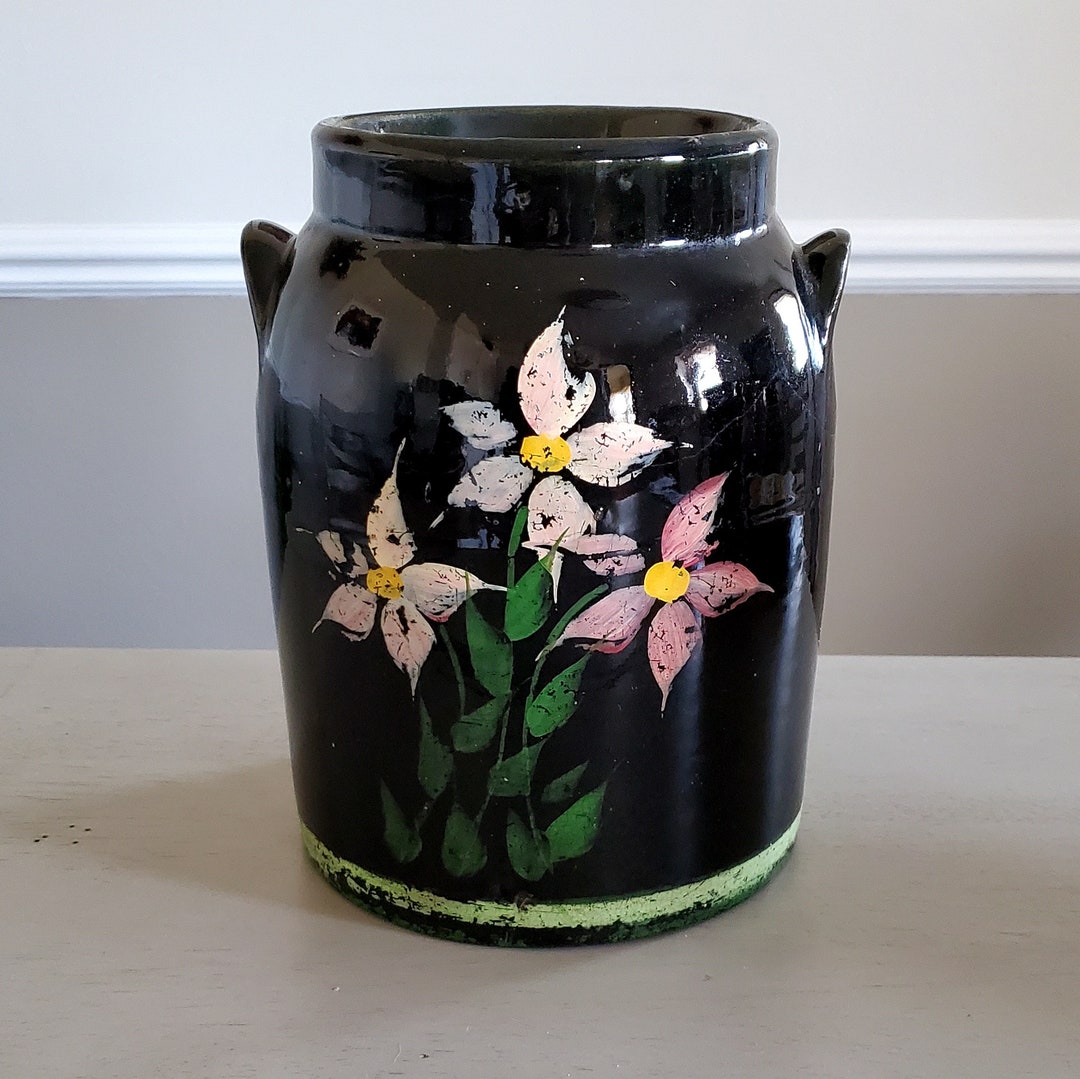 Rare Mid-century Glazed Clay Crock - Etsy