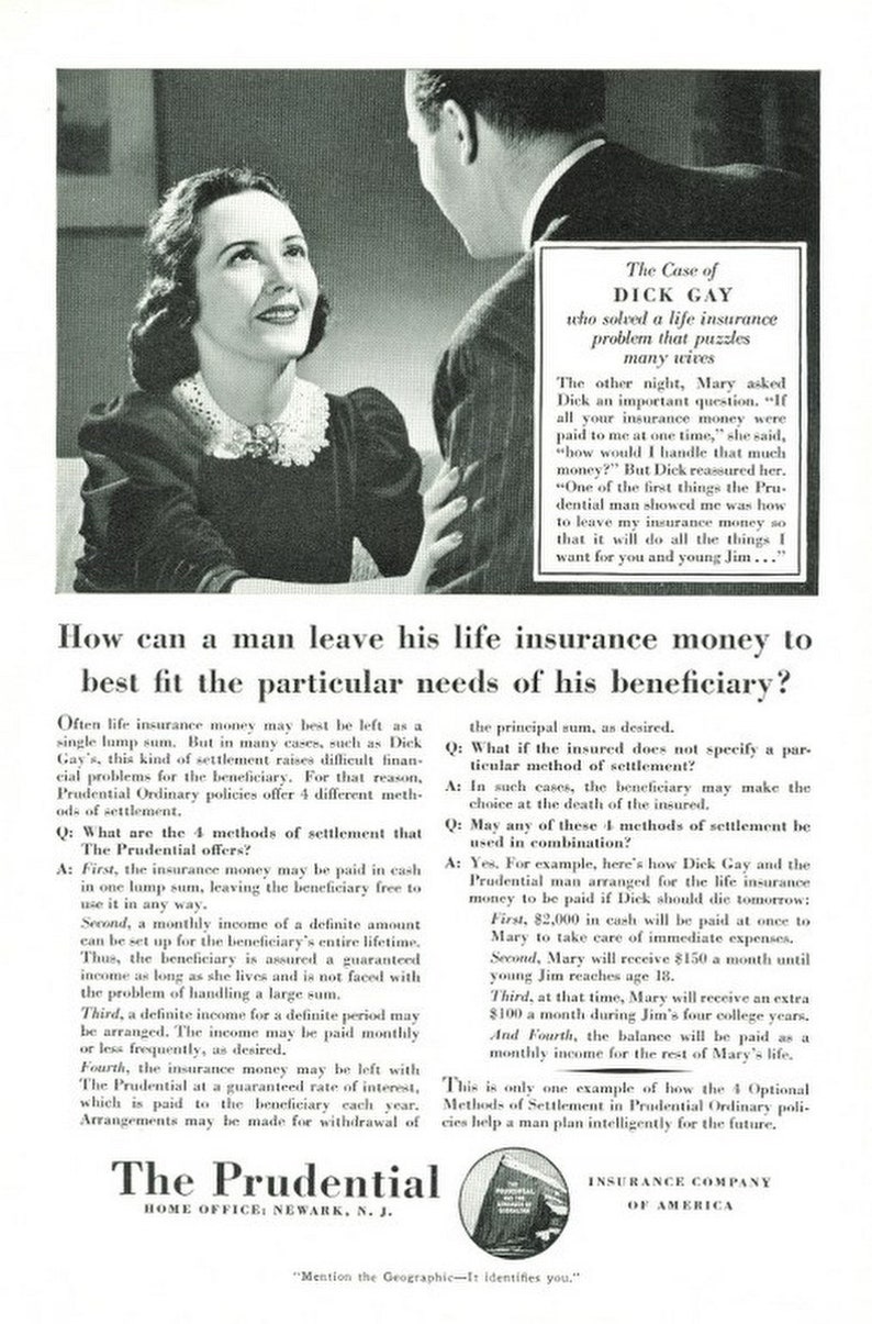 1940 Original Plymouth and Prudential Ads from National | Etsy