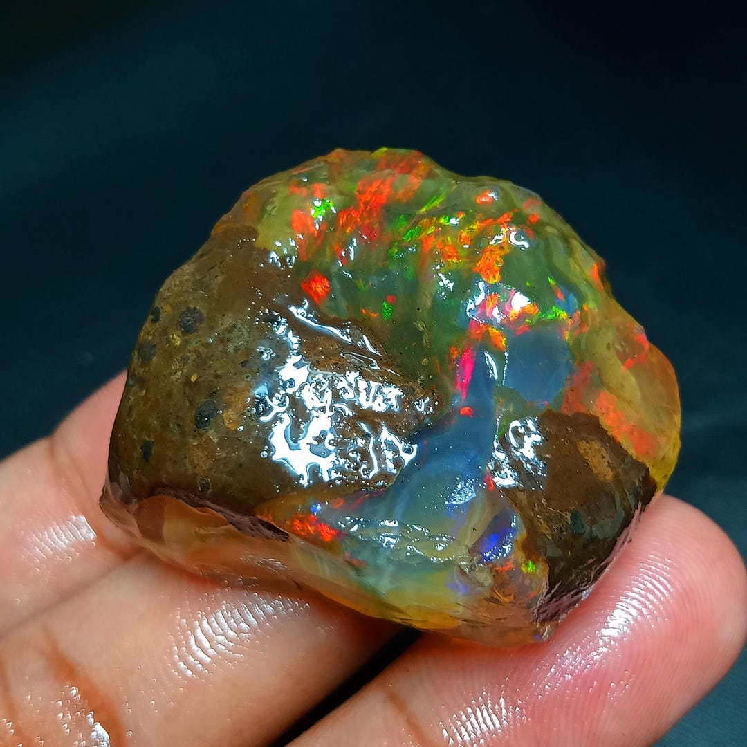 Raw Ethiopian Opal Crystal Opal Rough Size 37x30 MM Big Opal Rough Top ...