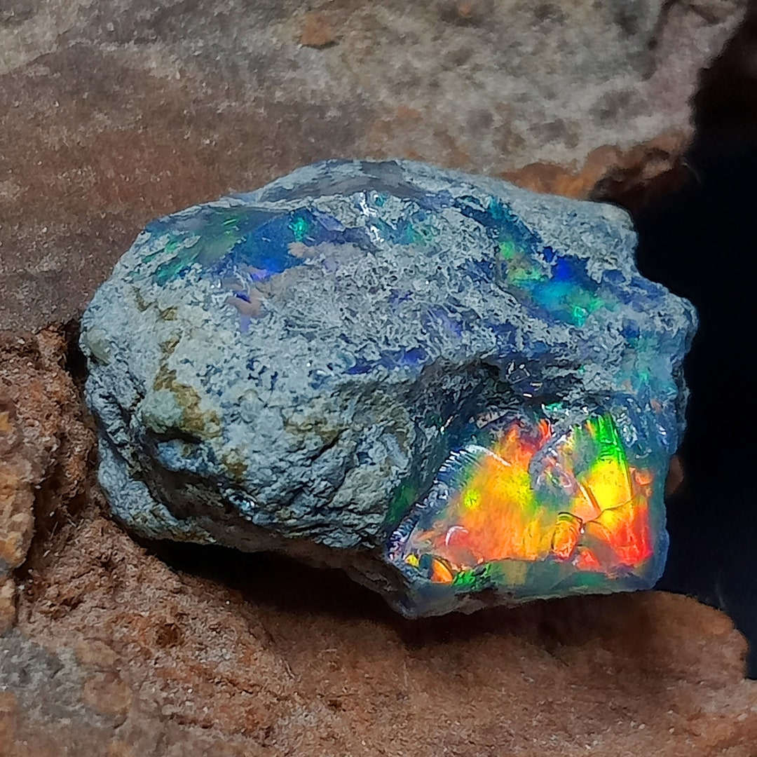 Raw Ethiopian Opal Ethiopian Black Opal Rough Size 15x11 MM - Etsy