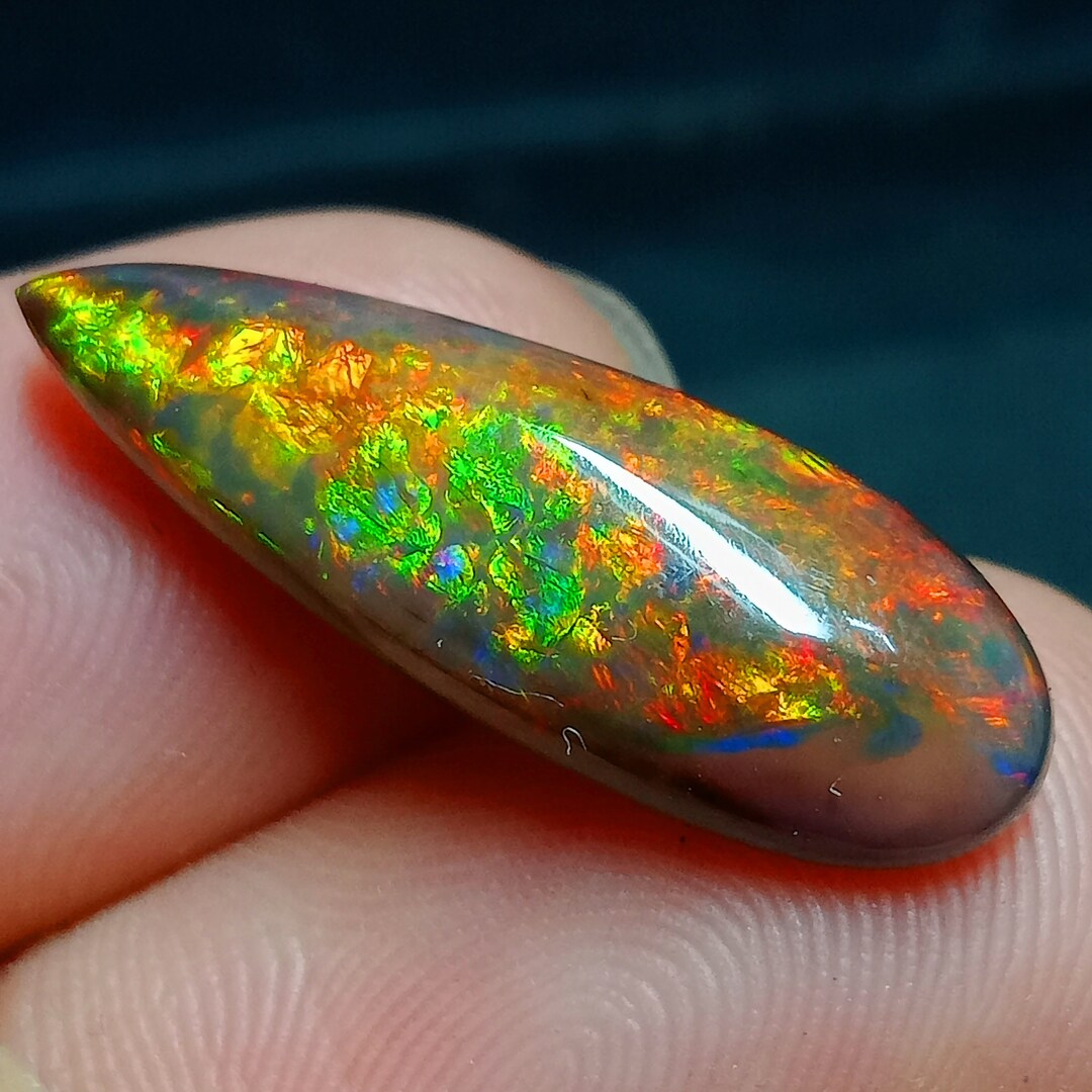 Sparkling Pattern Ethiopian Black Opal Cabochon Size 25x8 MM Top ...