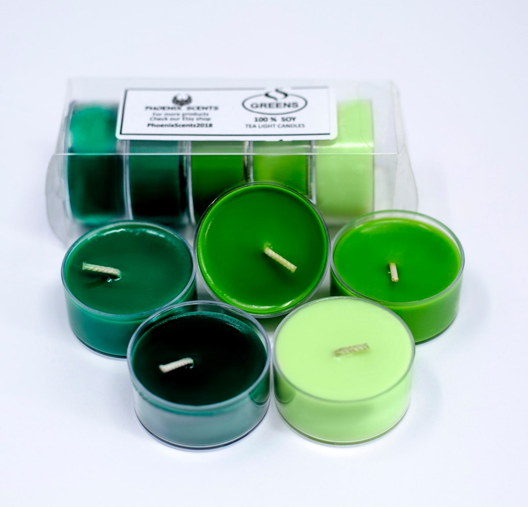 The Green Colors, Tea Lights Candles, Soy, Unscented, Pack of 5 - Etsy
