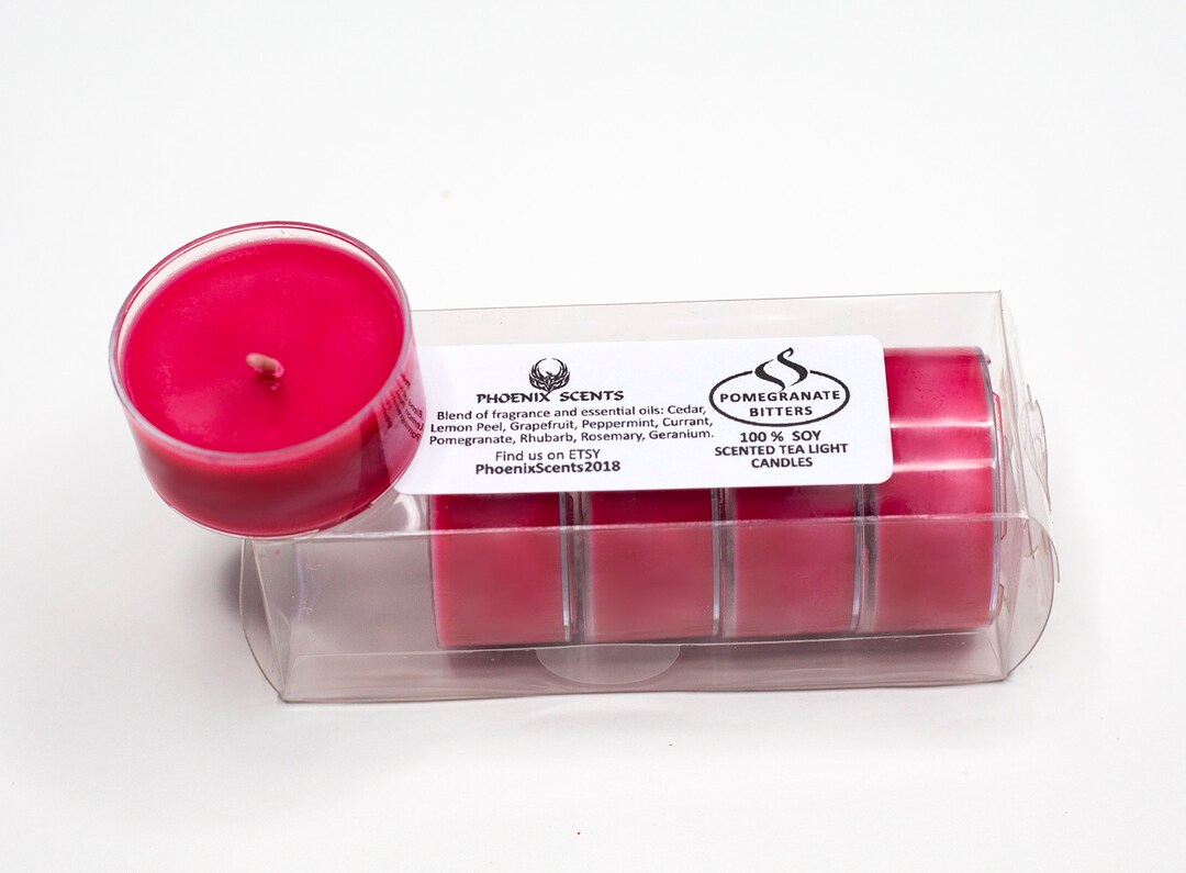 Pomegranate Bitters, Scented Tea Lights Candles, Soy, Packs of 5 - Etsy