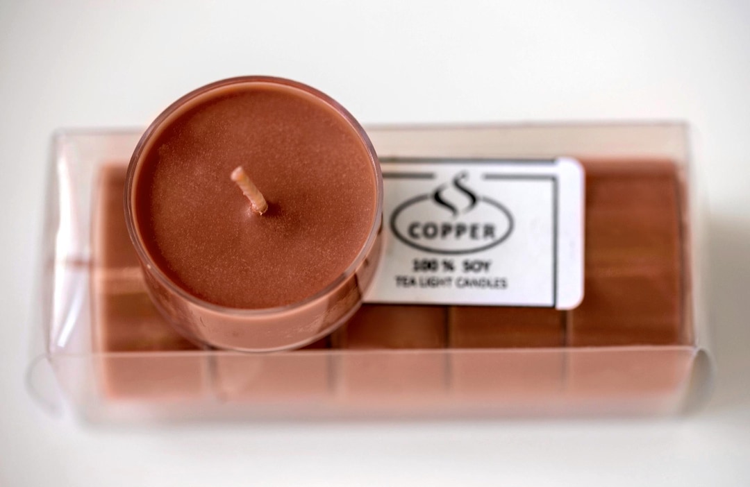 Copper, Tea Lights Candles, Soy, Unscented, Pack of 5 - Etsy