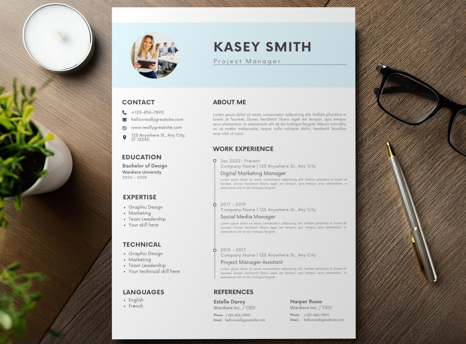 Professional CV Template Editable CV Template Canva Resume Template ...