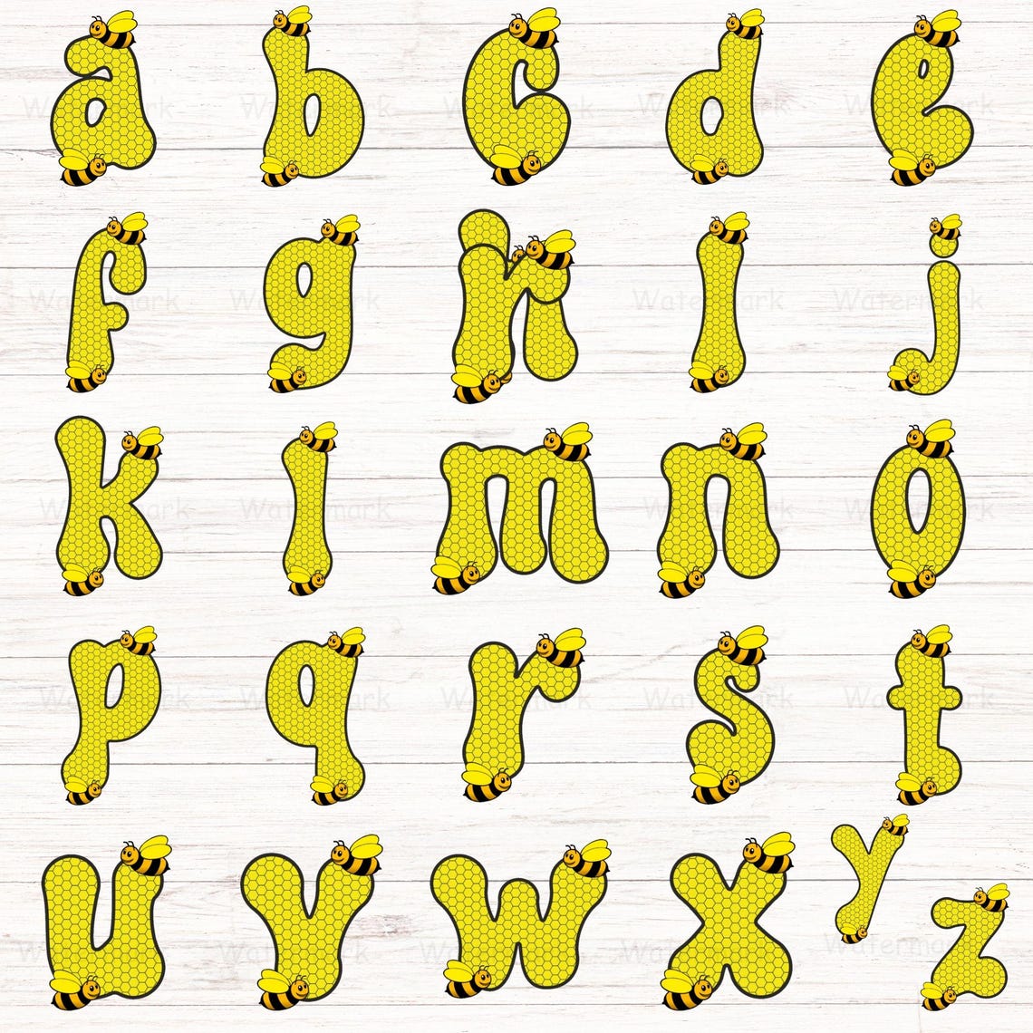 60 + Bumble Bees Alphabet & Numbers + Extras.digital Instant Download ...