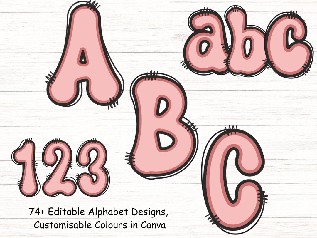 74+ Alphabet Editable Canva Alphas. Upper, Lower Case, Numbers ...
