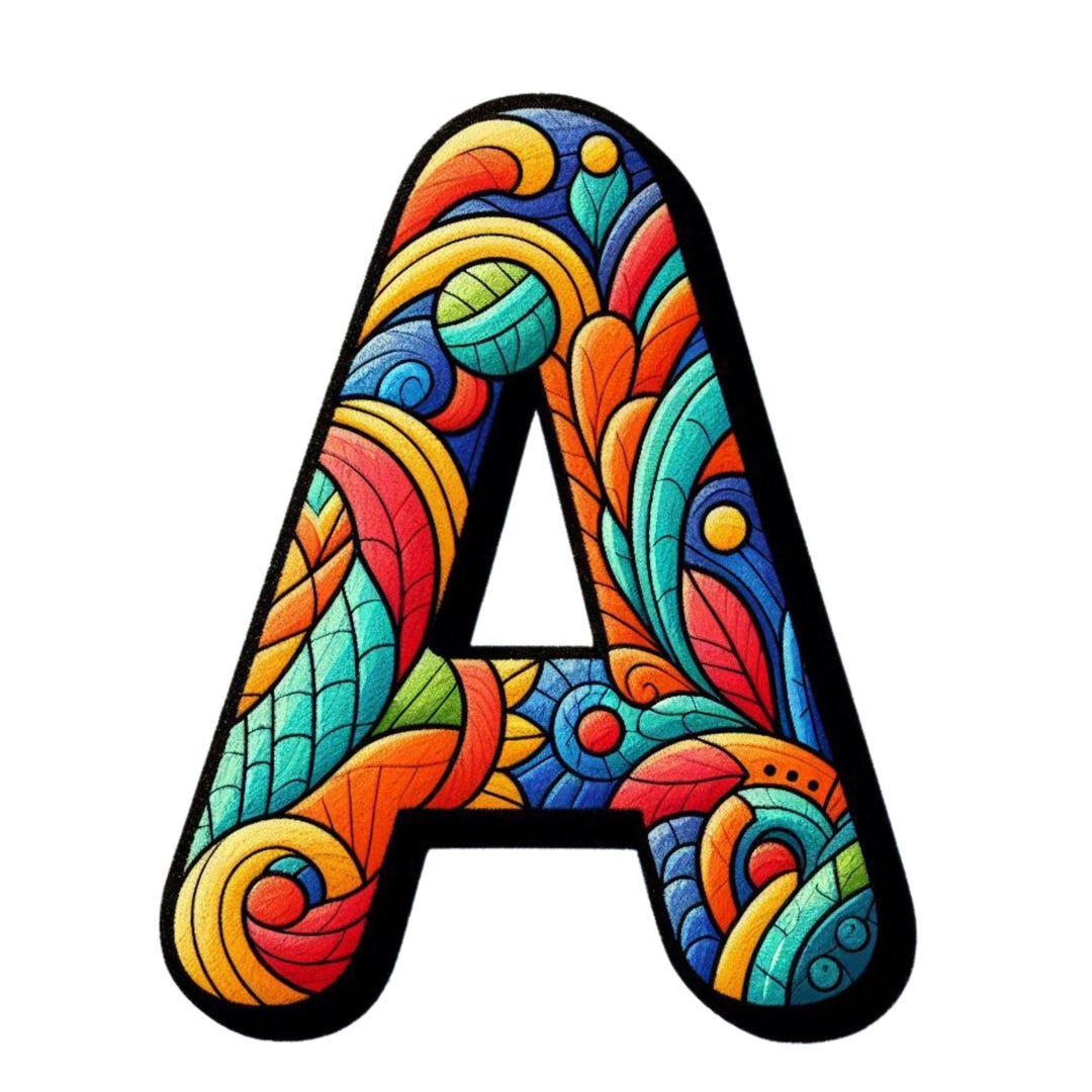 Multi Coloured Alphabet Clipart: 26 PNG Images. Digital Download ...