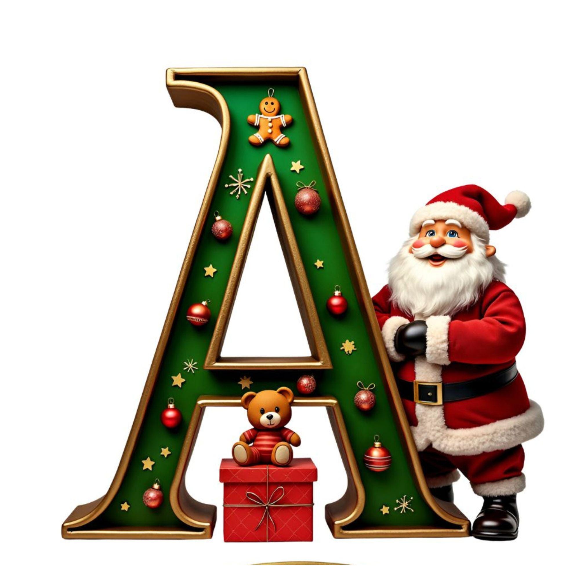 26 Digital Clipart A-Z Santa Claus Christmas Alphabet. Father Christmas ...