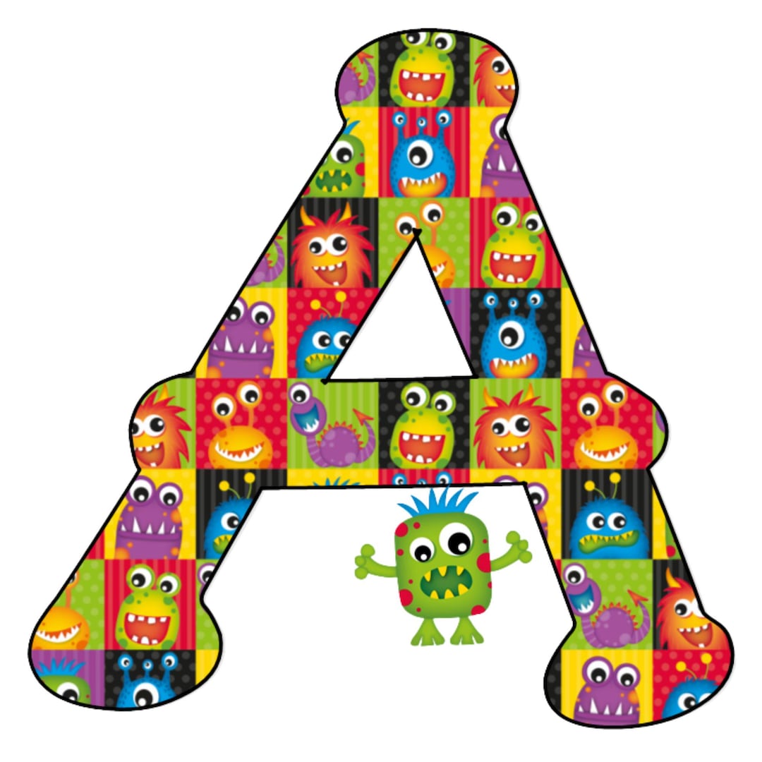 80+ PNG Monster Alphabet and Numbers + Extras. Digital Instant Download ...