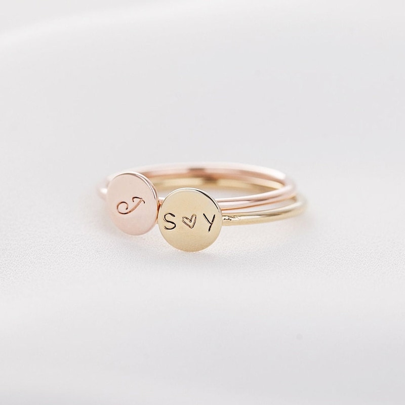 Custom Initial Ring - Etsy