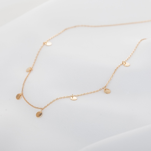 Gold Disc Necklace - Etsy