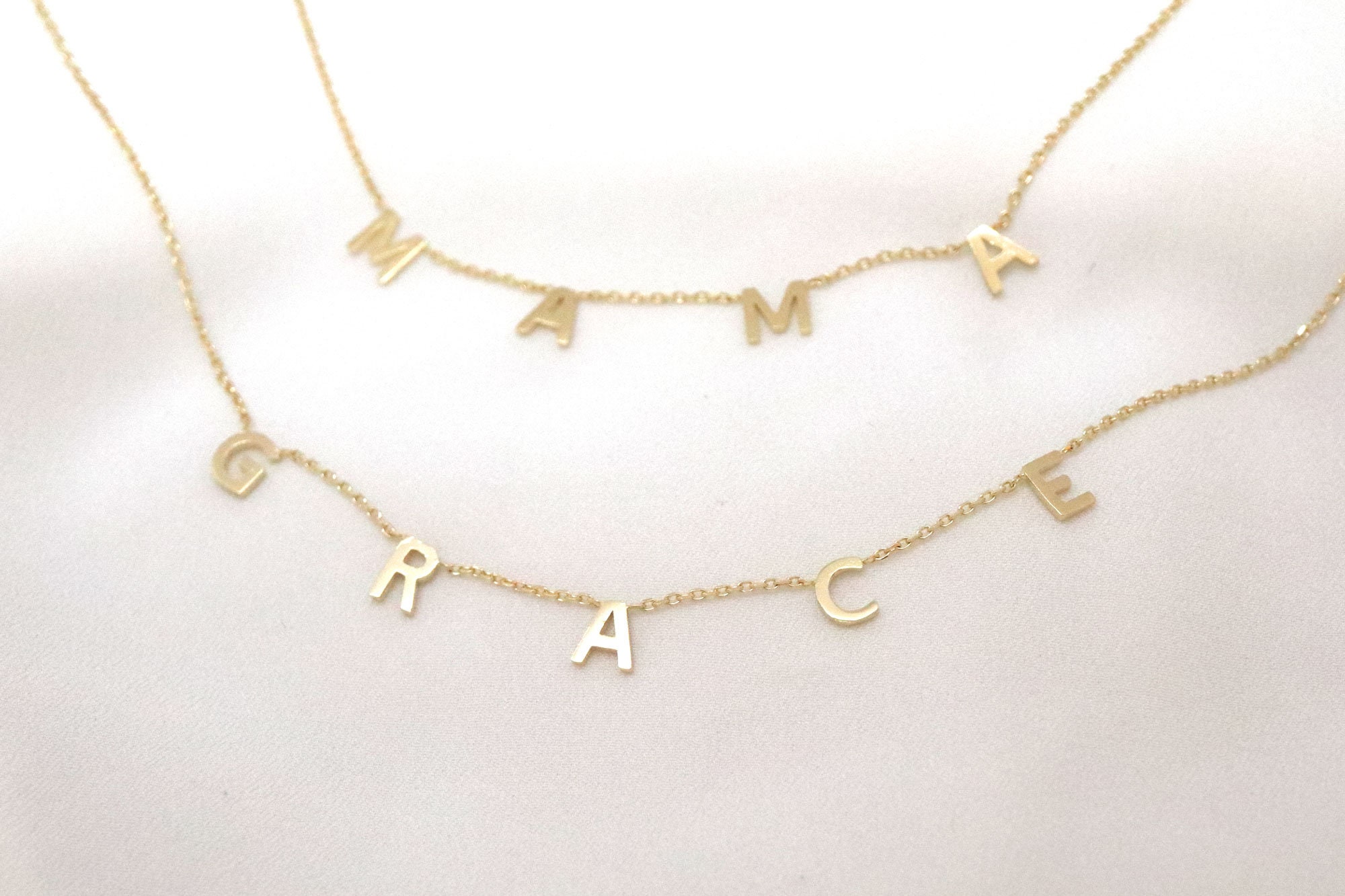 Custom Name Necklace Gold Initials Jewelry Personalized Name - Etsy