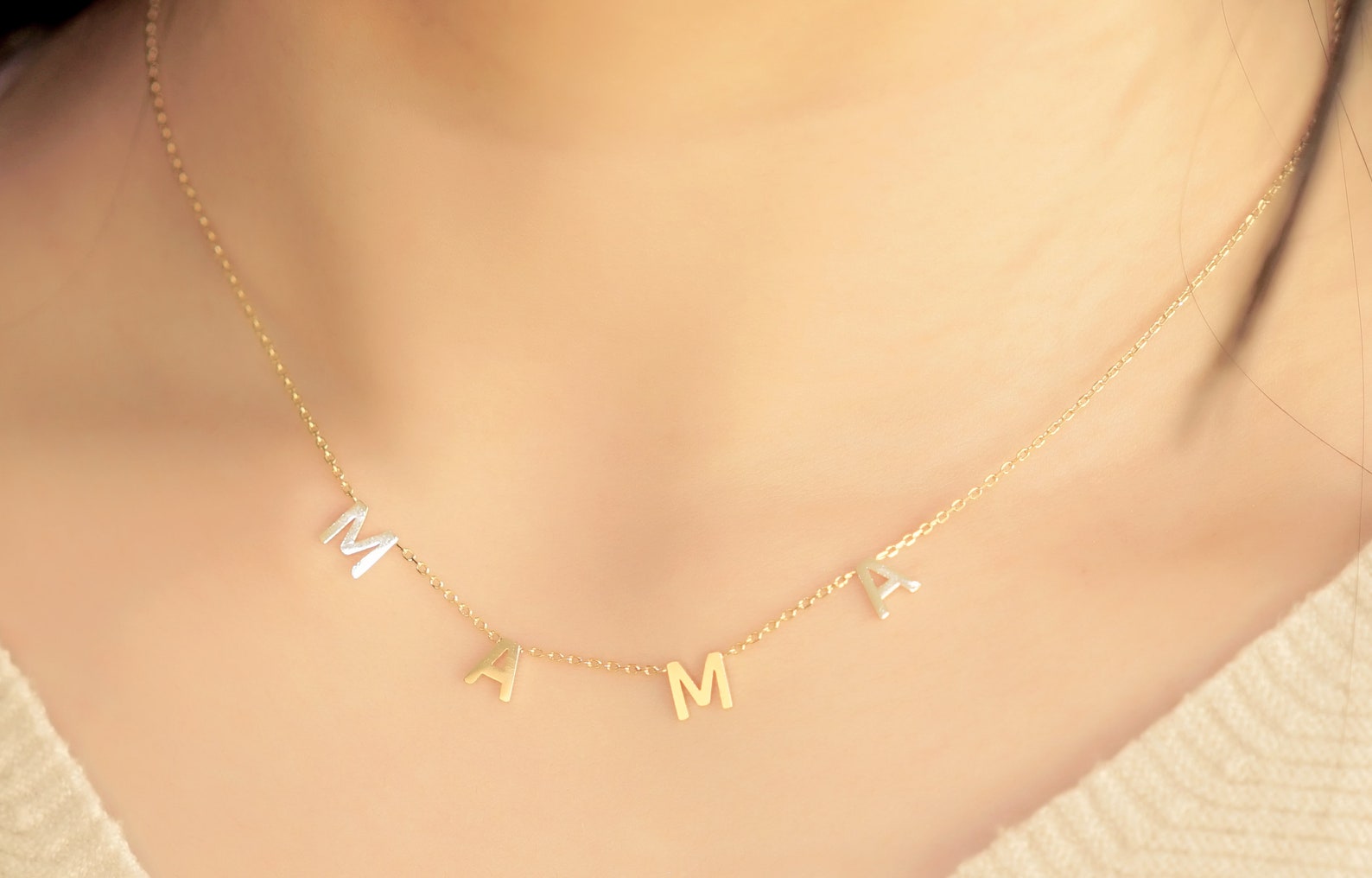 Custom Name Necklace Gold Initials Jewelry Personalized Name - Etsy