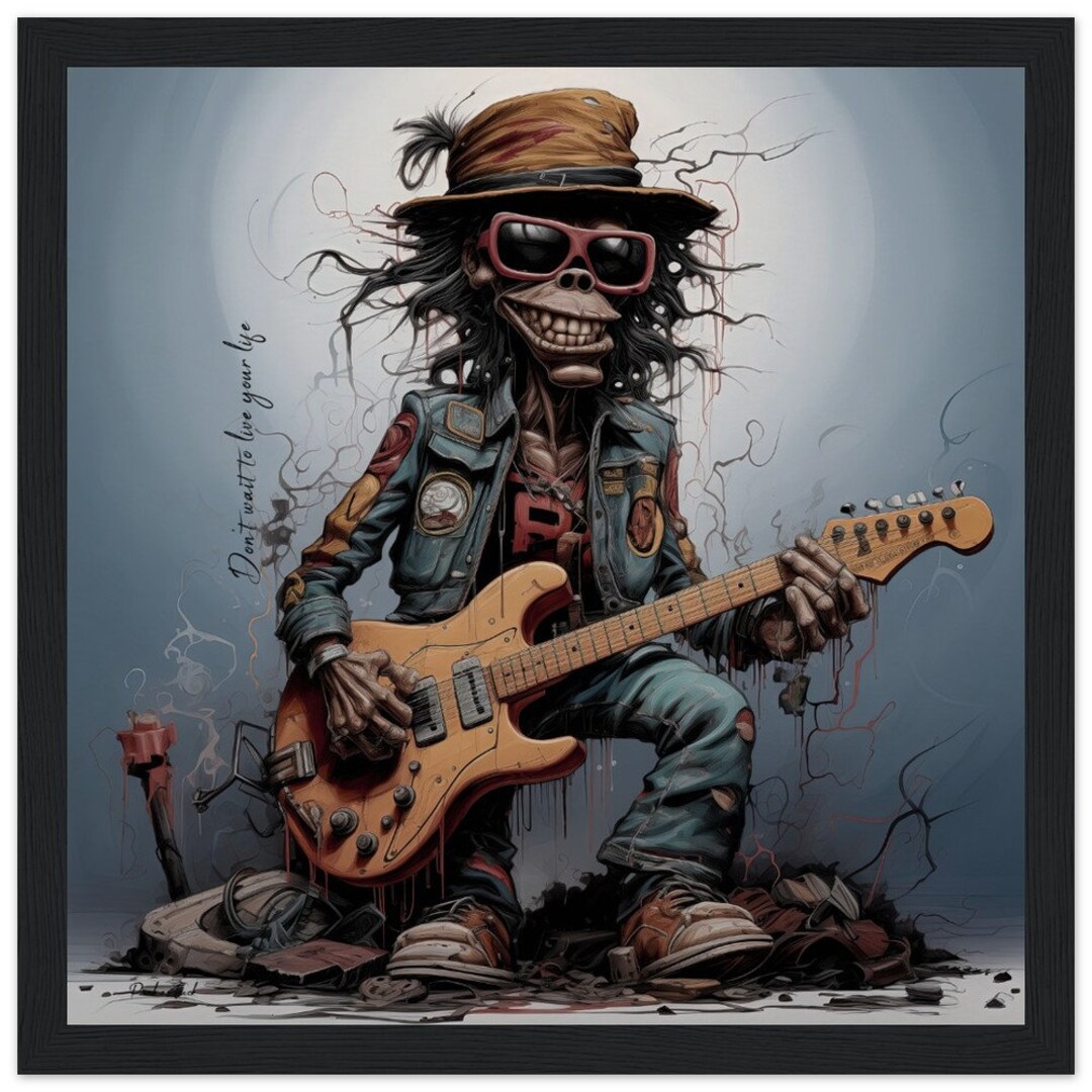 Slash Portrait Art Print Cartoon Art Decor Art Gift Illustration Rock ...