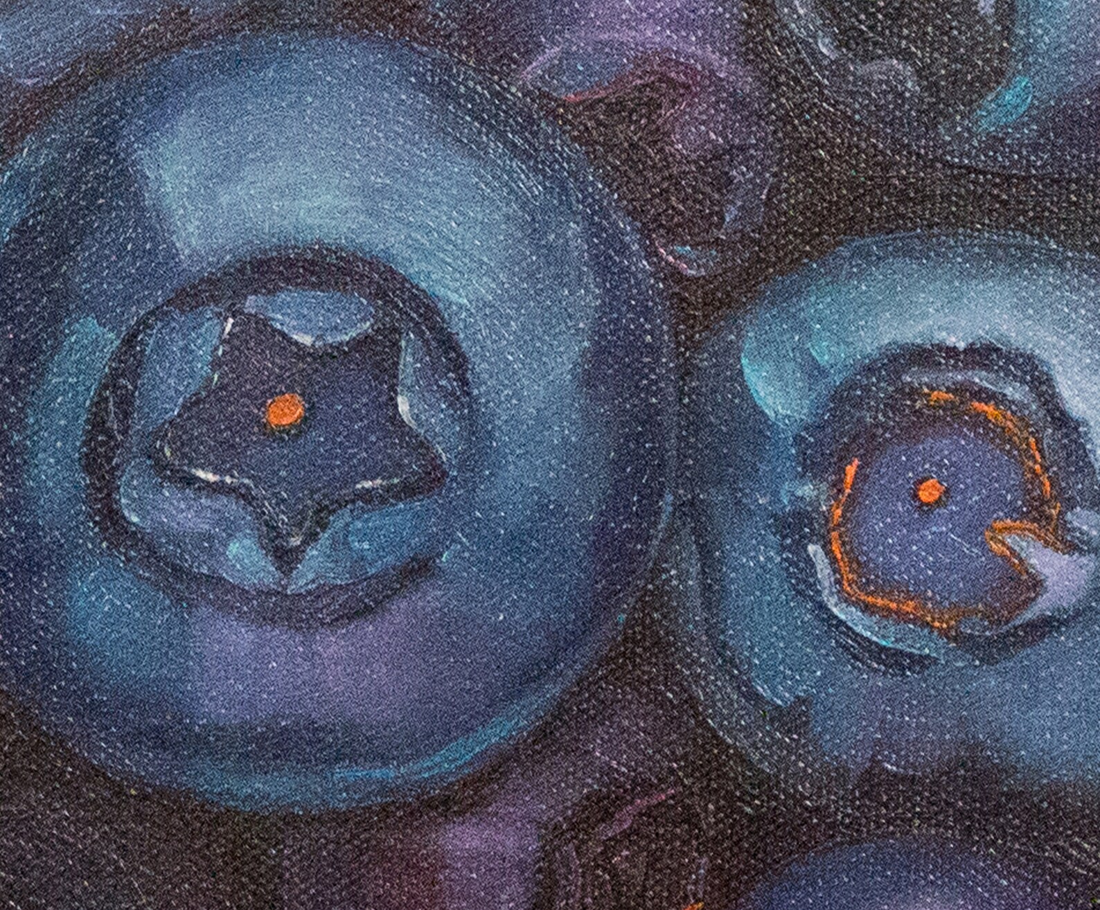 Blueberries-original Artwork-oil Painting-blueberries Painting ...