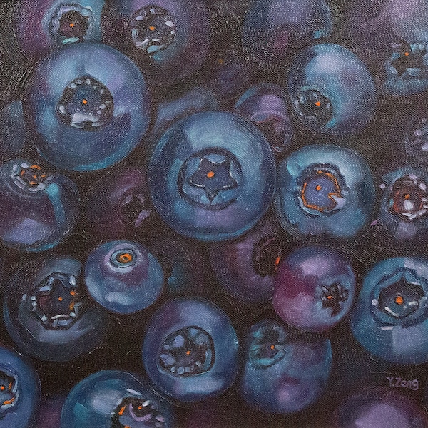 Blueberries Art - Etsy